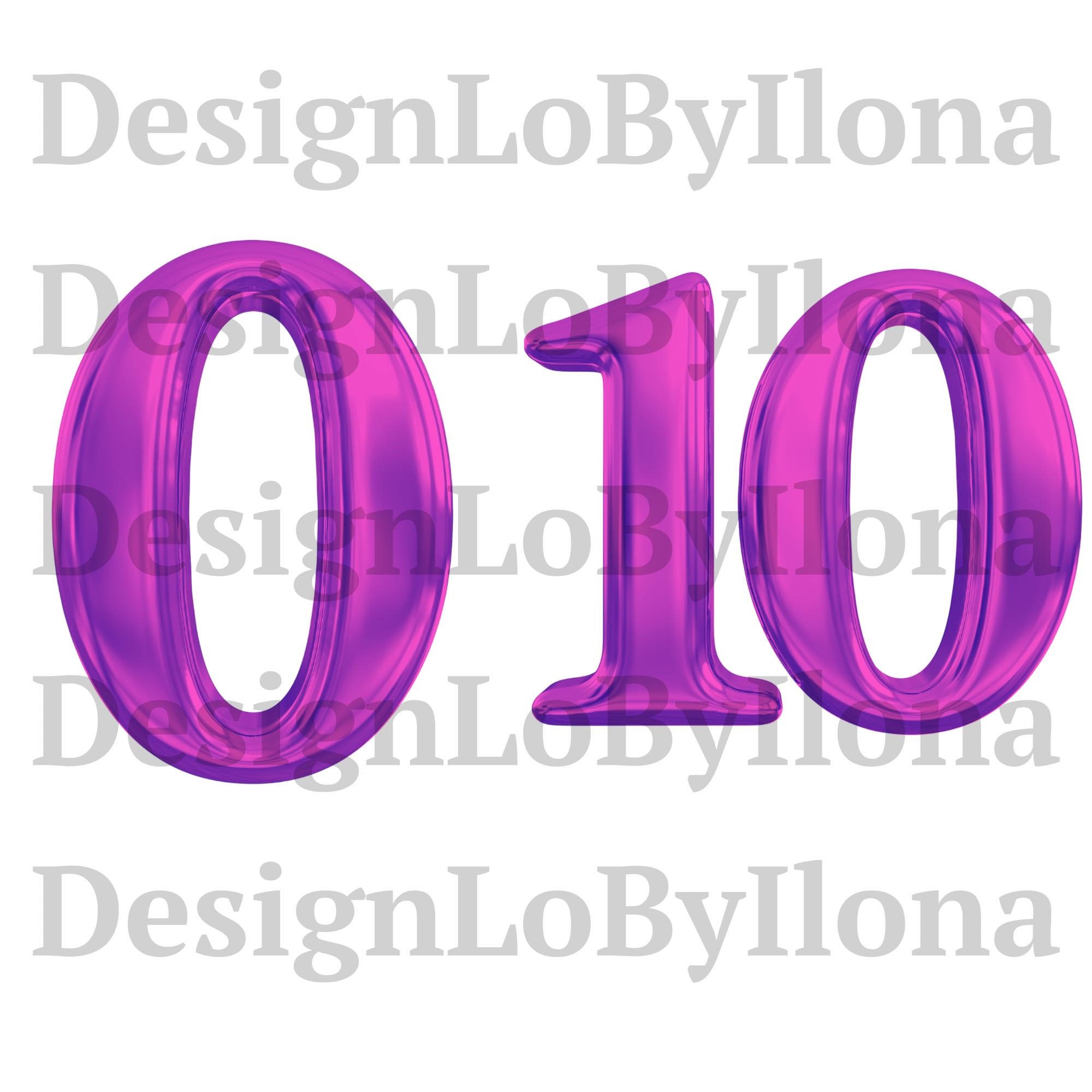11 Purple Numbers PNG - Etsy
