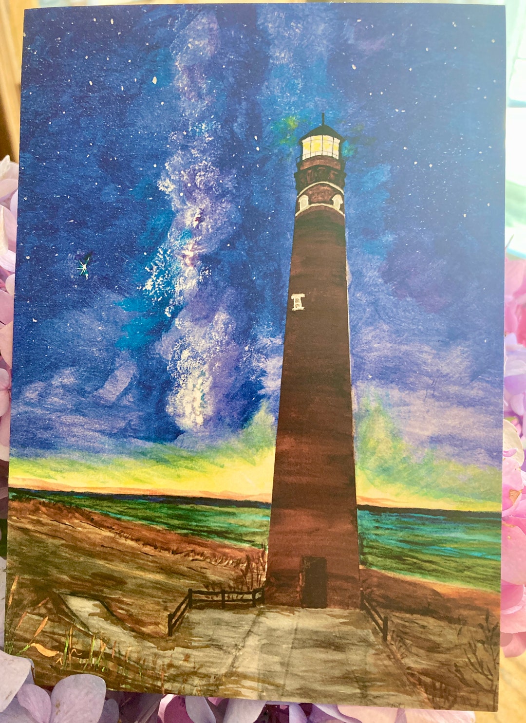 Little Point Sable Lighthouse Note Card, Blank, W/envelope Printed From ...