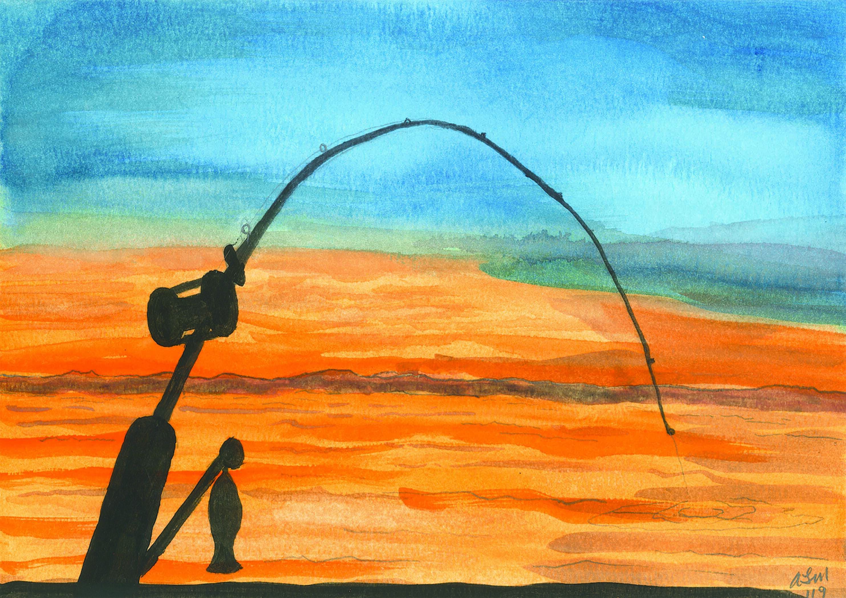 Watercolor: "first Light, First Strike"; Signed, Original Painting ...