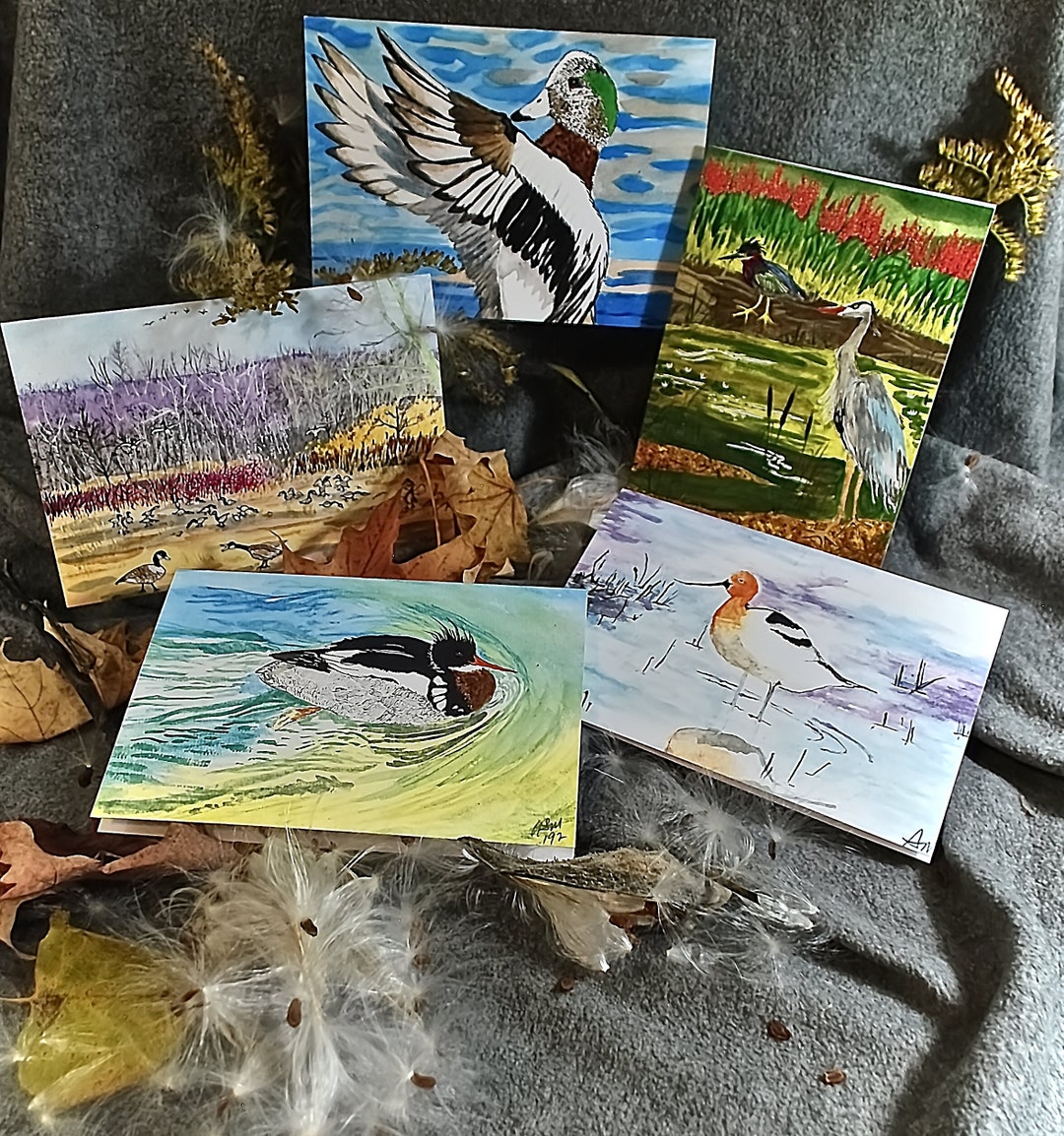 Watercolor Bird Note Card Set: Michigan Waterfowl, Blank Inside - Etsy
