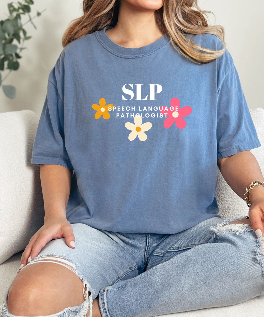 SLP Tee Retro Flowers, Speech Language Pathologist Shirt, Speech ...