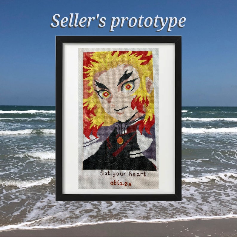 Rengoku Demon Slayer Cross Stitch Pattern - Etsy