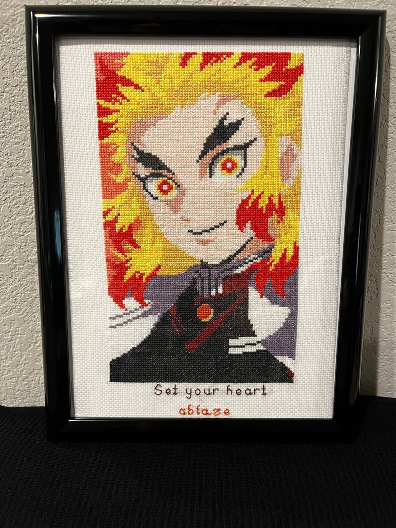 Rengoku Demon Slayer Cross Stitch Pattern - Etsy