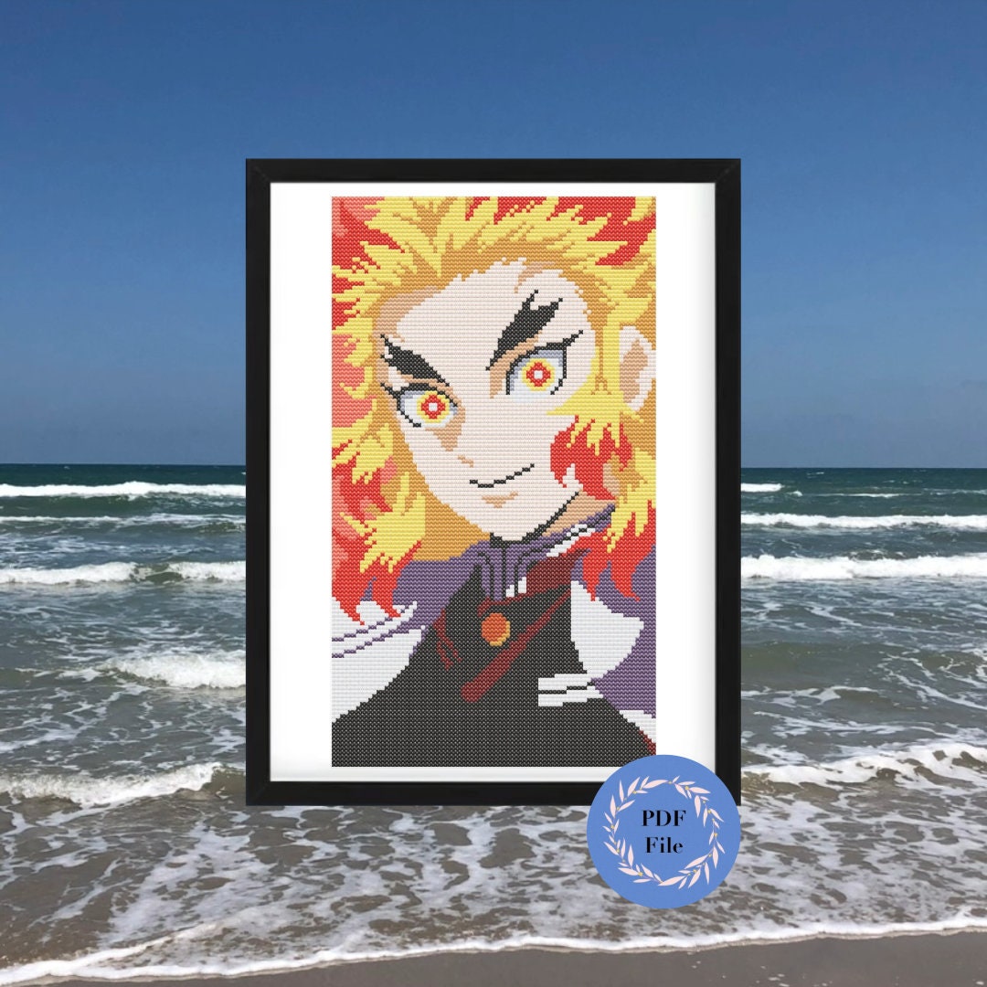 Rengoku Demon Slayer Cross Stitch Pattern - Etsy