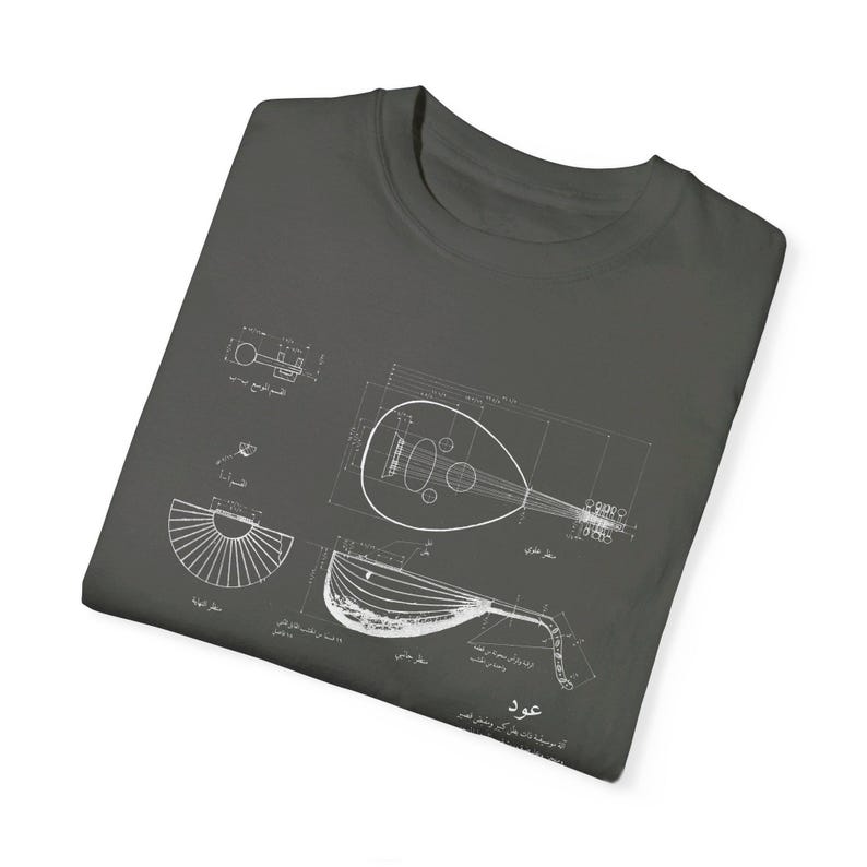 Arabic Oud Mechanical Drawing T-shirt, Musician Gift, Graphic Tee ...