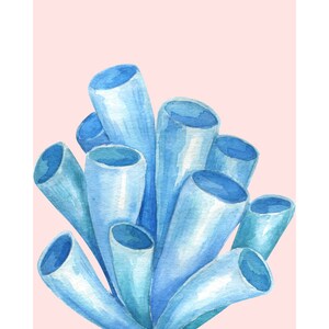 Seashell Digital Print, Pink Blue Wall Art, Beach Wall Art, Nursery ...