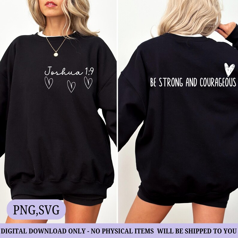 Be Strong and Courageous, Joshua 1:9 Png, Bible Verse, Christian Svg, Religious Svg, God Svg ...
