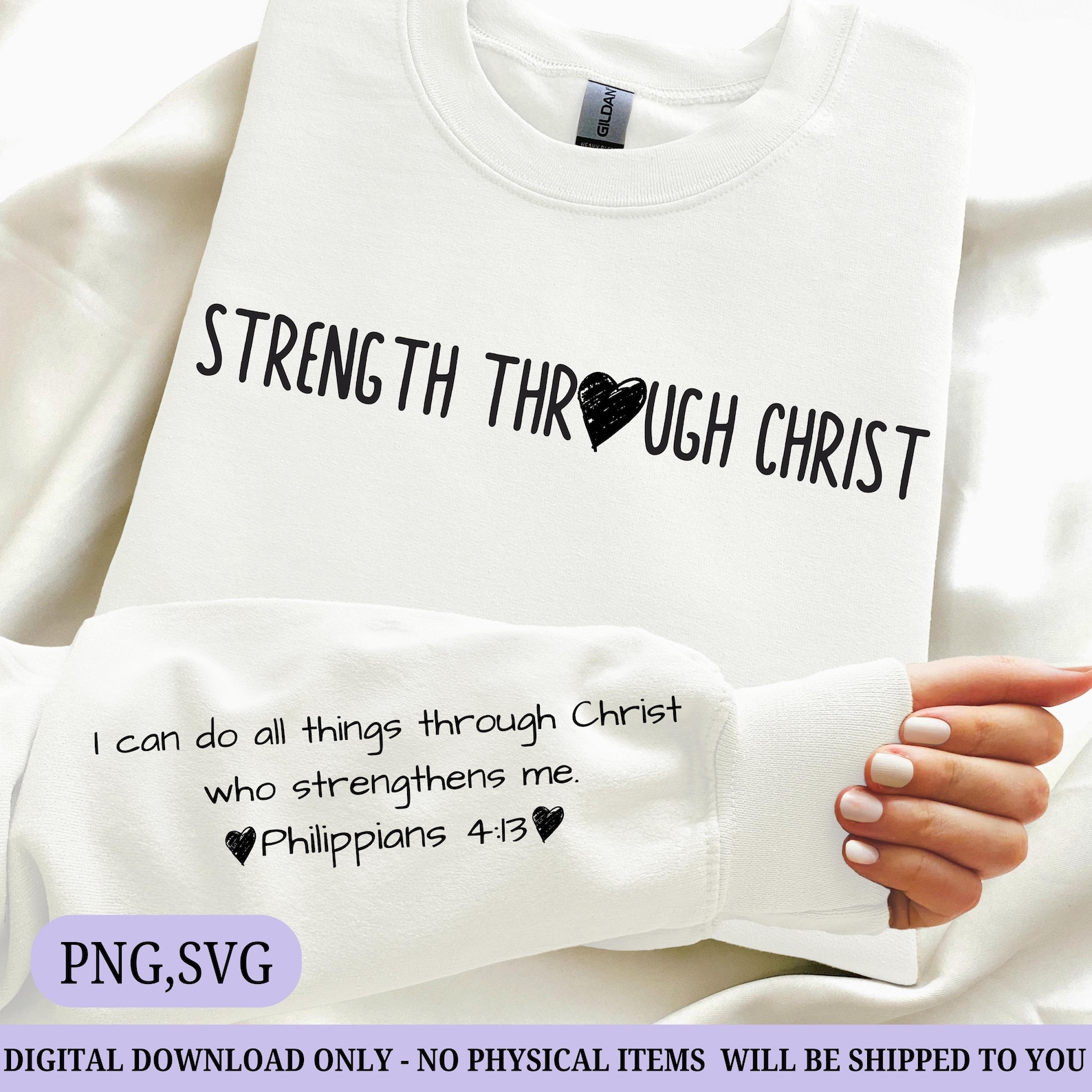 Strength Through Christ Svg, Bible Verse Png, Religious Svg, Psalm Svg ...