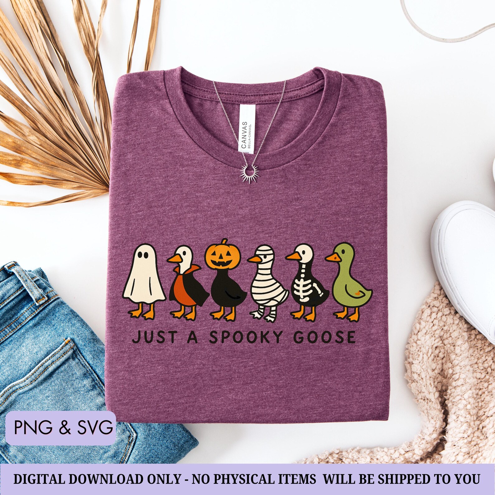 Halloween Goose Png Svg, Just a Spooky Goose Tee, Funny Halloween Svg ...