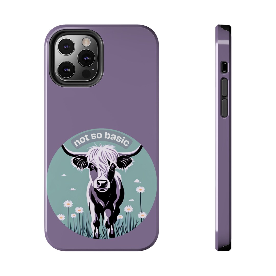Sarcastic Highland Cow Motivation iPhone Case, Trendy Unique iPhone ...