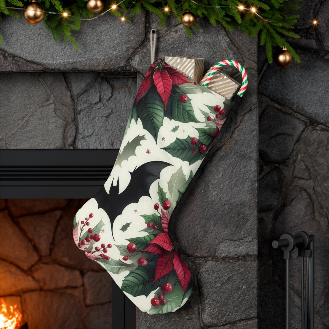 Goth Halloween Theme Christmas Custom Santa Stocking, Spooky Christmas ...