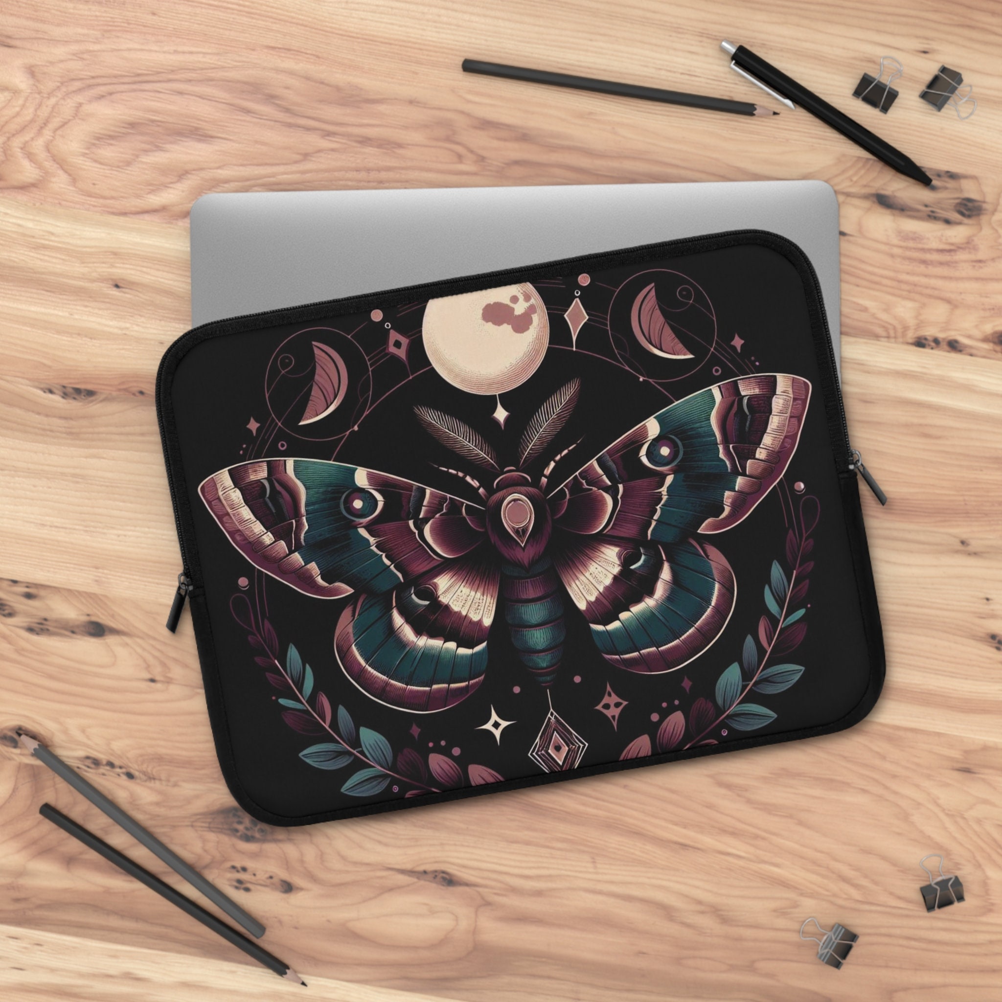 Dark Cottagecore, Celestial Moth, Laptop Sleeve, Tablet Case, Boho ...