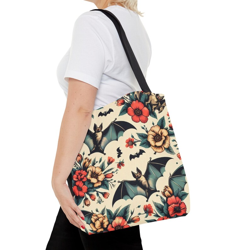 Bat Halloween Gothic Purse Bag, Goth Bag, Bats Print, Dark Academia ...