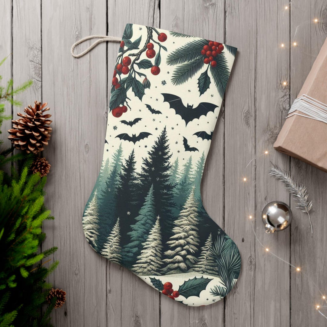 Goth Halloween Theme, Christmas Santa Stocking, Spooky Christmas ...
