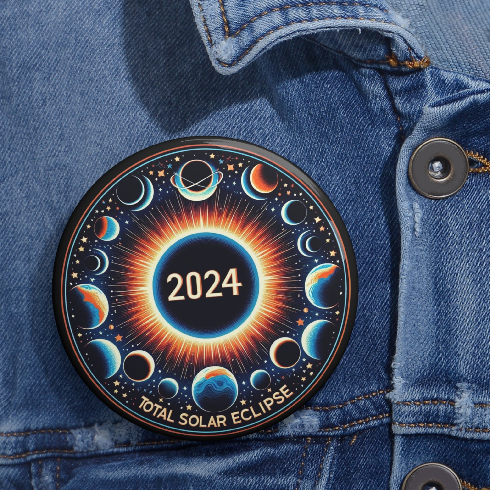 2024 Total Solar Eclipse Memory Pin, Eclipse Memorabilia, American ...