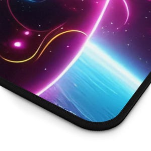 Celestial Neon Gamer Desk Mat, Gaming Desk Pad, RGB Office Accessory ...