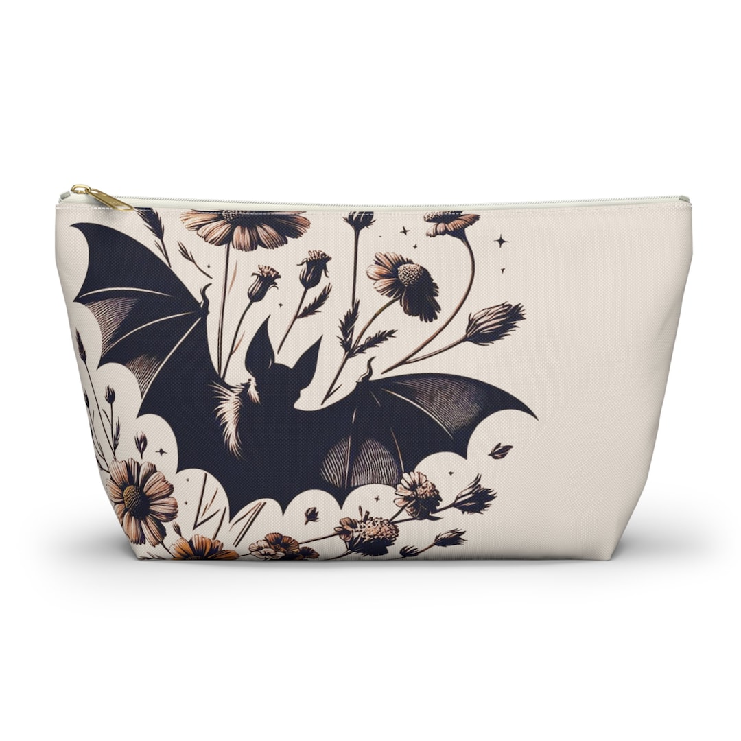 Boho Bat Case, Dark Cottagecore Pencil Pouch, Floral Vintage, Vampire ...