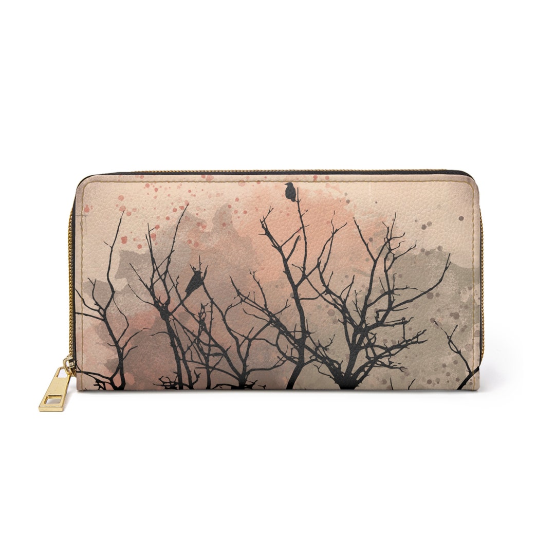 Crow Silhouette Wallet, Goth Bird Wallet, Paint Aesthetic, Dark Theme ...