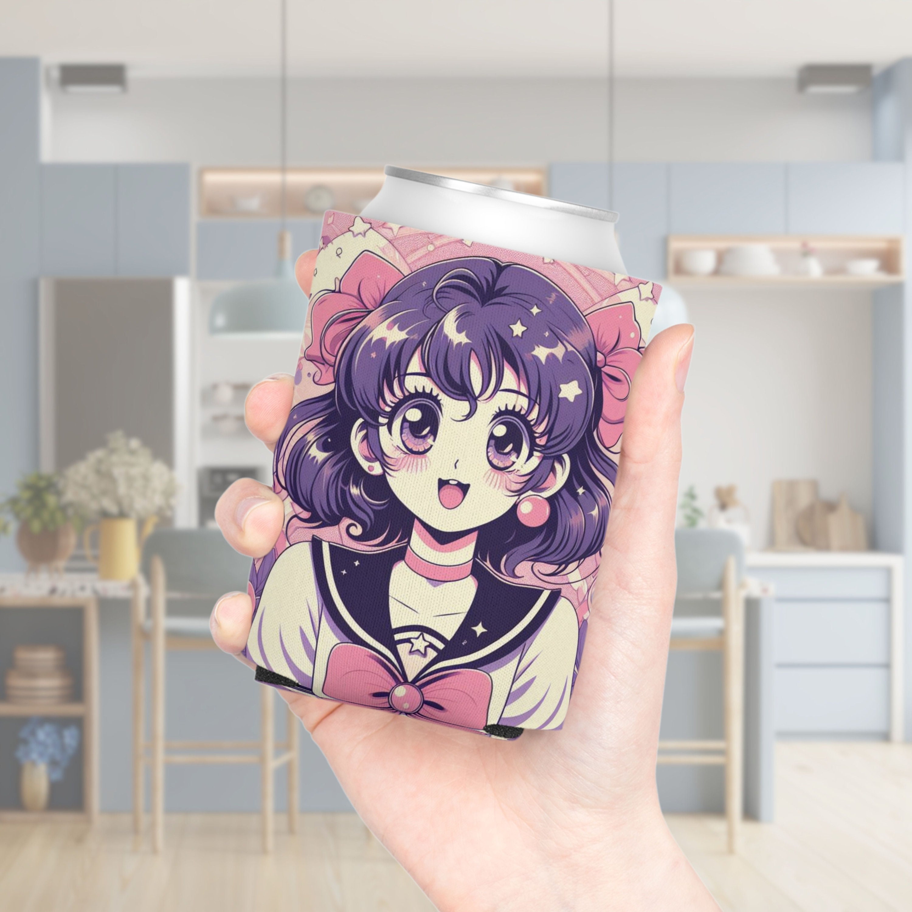 Anime Girl Japanese Aesthetic Cooler, Slim and Regular Can Koozi, Party ...