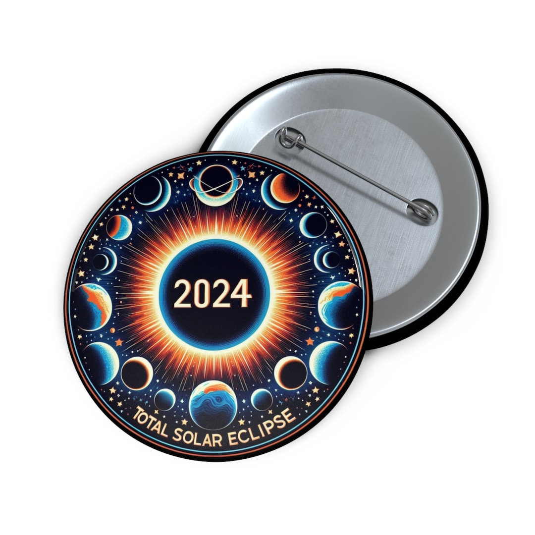 2024 Total Solar Eclipse Memory Pin, Eclipse Memorabilia, American ...