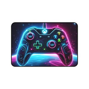 Celestial Neon Gamer Desk Mat, Gaming Desk Pad, RGB Office Accessory ...