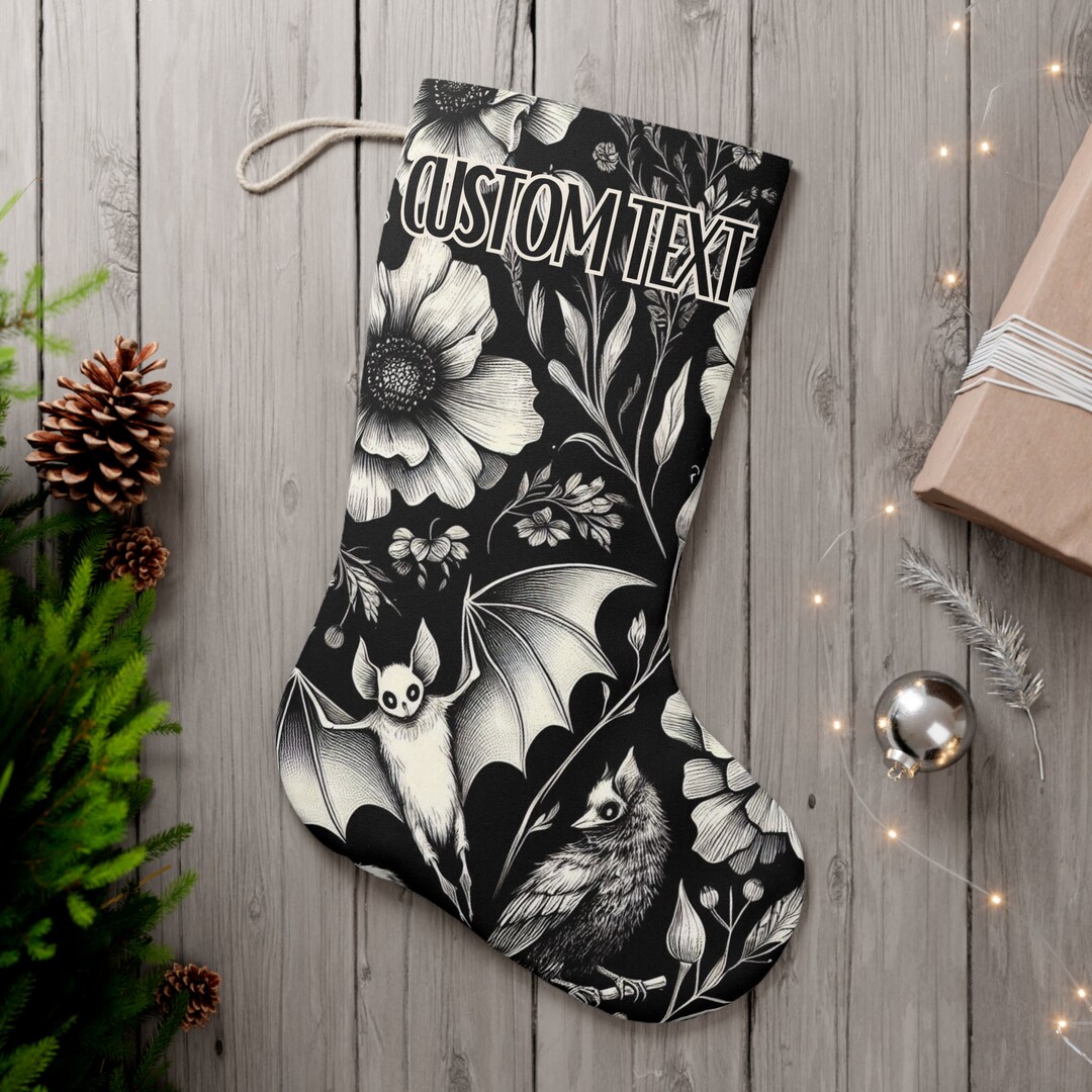 Goth Halloween Theme Christmas Custom Santa Stocking, Spooky Christmas ...