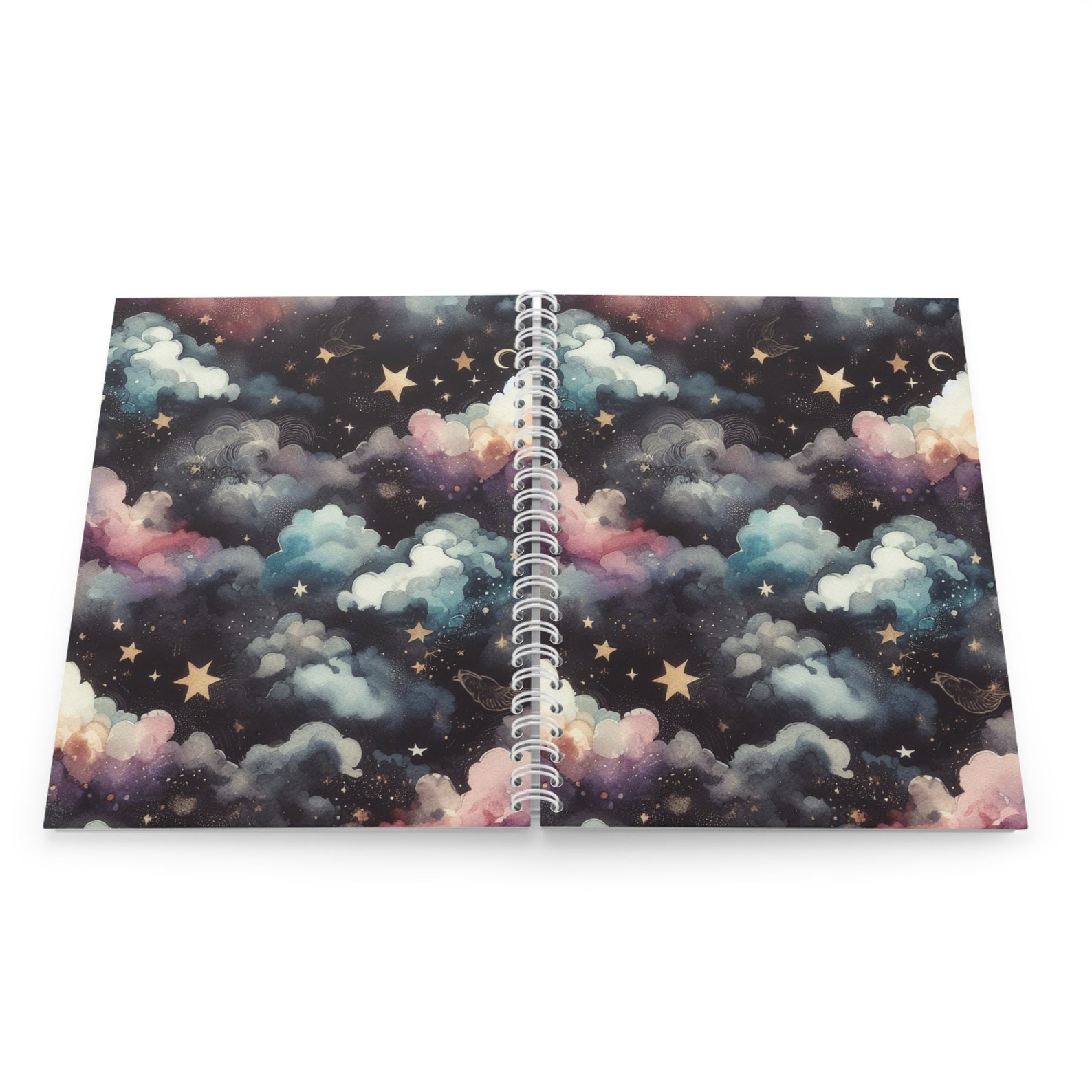 Celestial Pastel Starry Night Spiral Notebook, Cosmic School Supplies ...
