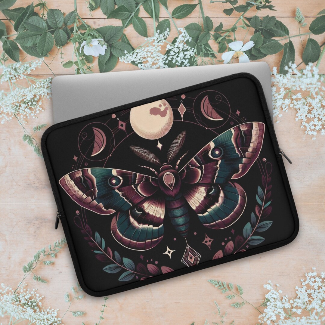 Dark Cottagecore, Celestial Moth, Laptop Sleeve, Tablet Case, Boho ...