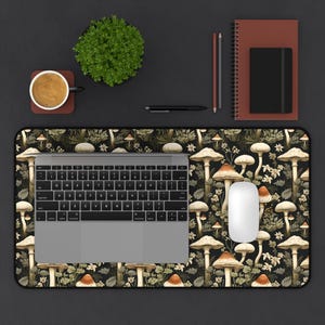 Ark Academia Boho Mushroom Desk Mat, Dark Cottagecore, Halloween Home ...