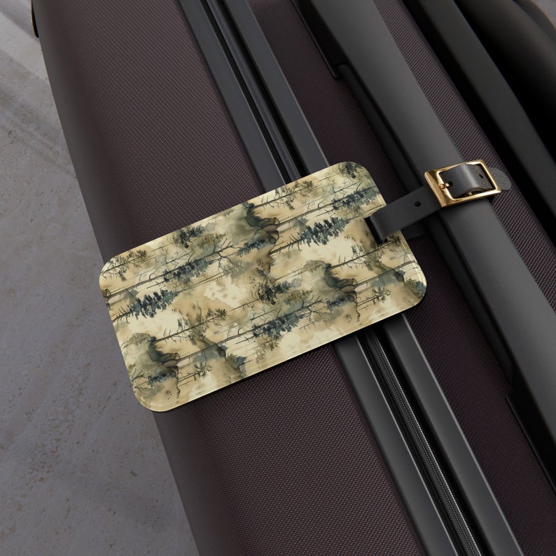 Pine Forest Woodland Cottagecore Luggage Tag, Floral Travel Accessories ...
