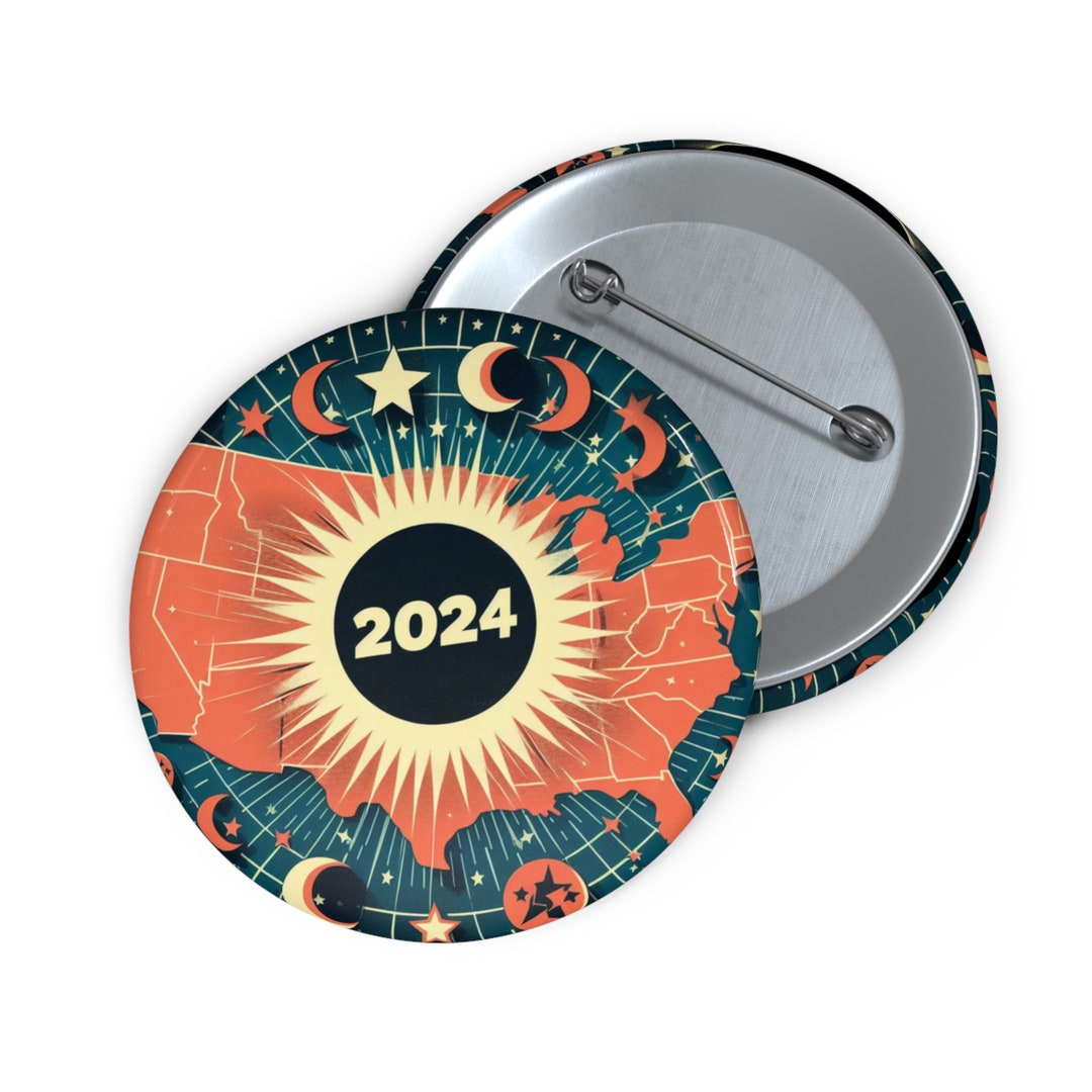 2024 Total Solar Eclipse Memory Pin, Eclipse Memorabilia, American ...