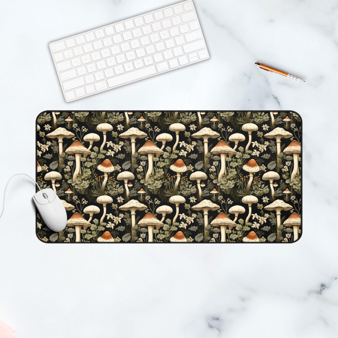 Ark Academia Boho Mushroom Desk Mat, Dark Cottagecore, Halloween Home ...
