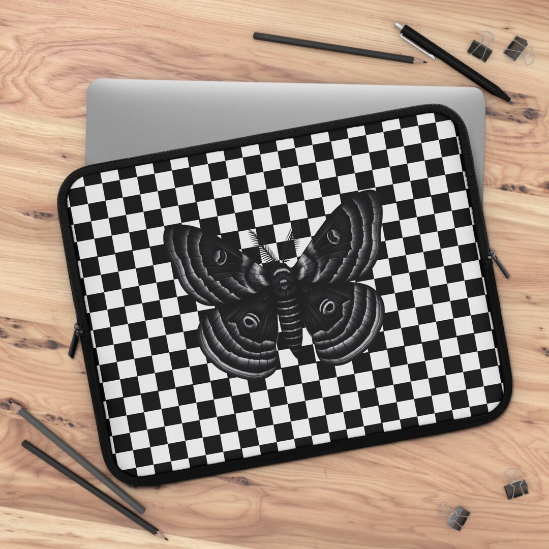 Dark Cottagecore, Checker Moth, Laptop Sleeve, Tablet Case, Boho Style ...