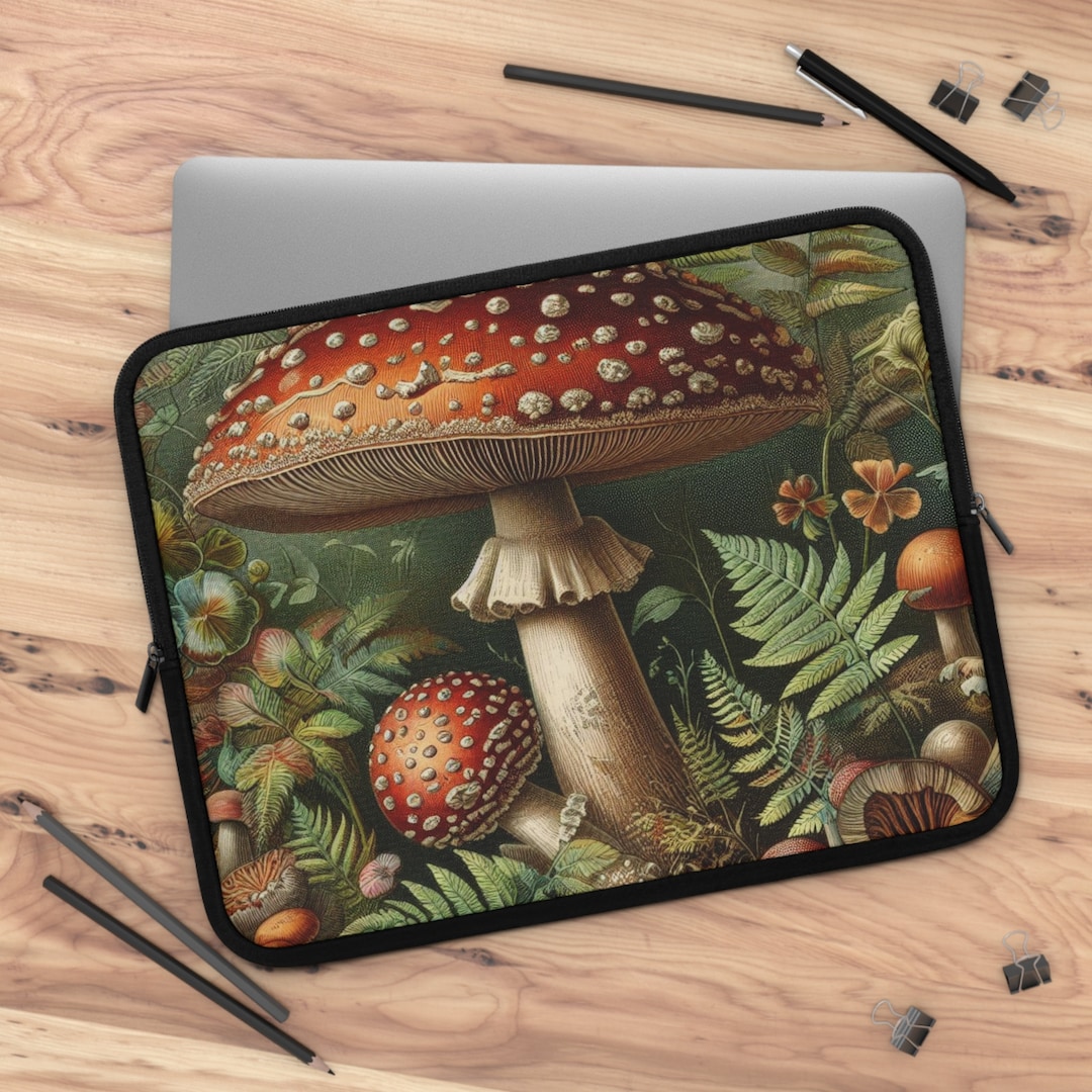 Mushroom Laptop Case: Dark Academia Forest Fern Print Tablet Cover - Etsy