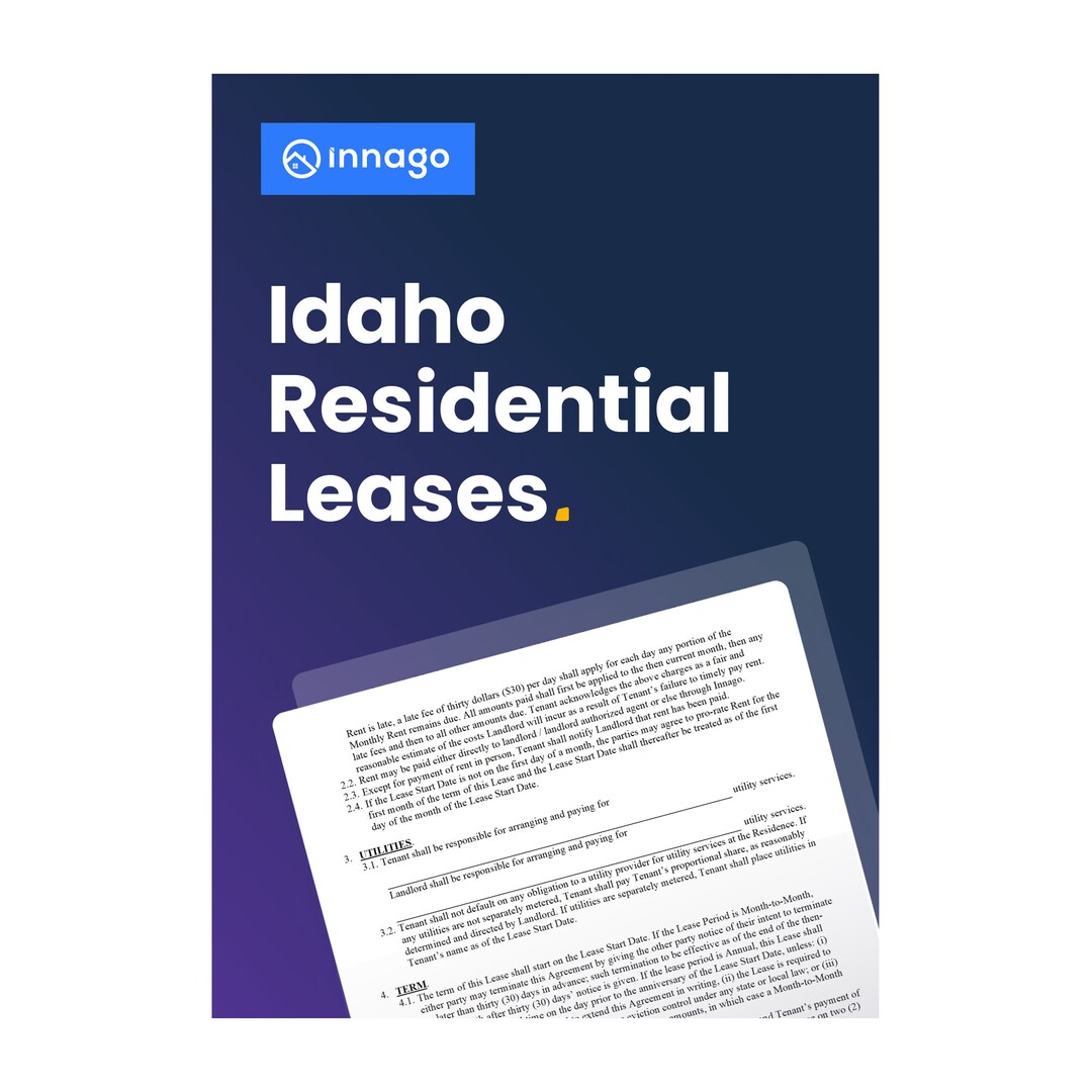 Idaho Residential Lease Form (downloadable, Printable) - Etsy