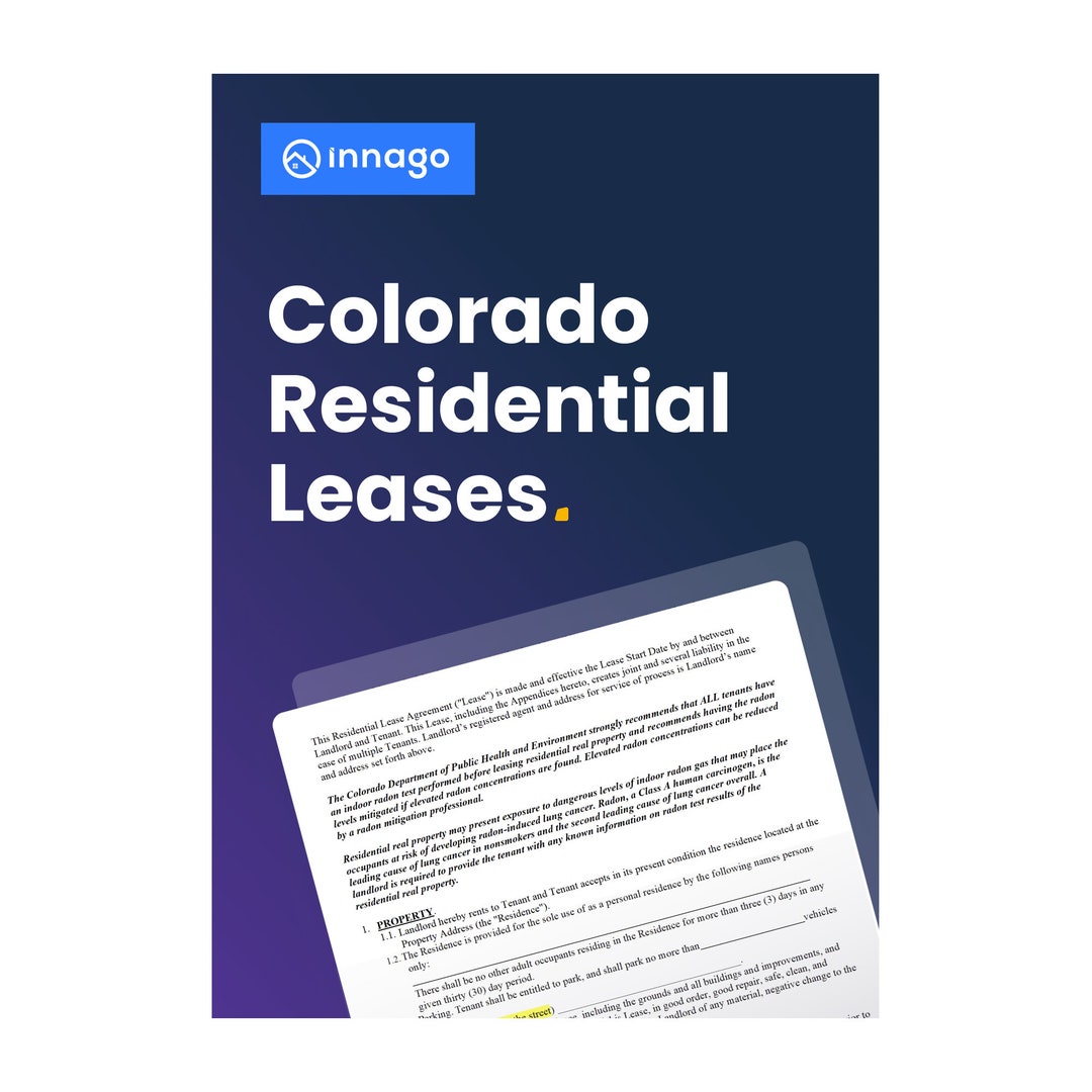 Colorado Residential Lease Form (downloadable, Printable) - Etsy