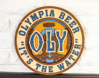 Vintage Olympia Beer Victorian Woman Wooden Sign, Beer/alcohol ...
