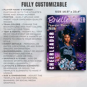 Cheerleading Editable Poster Template | Senior Cheer Team Banner Canva ...