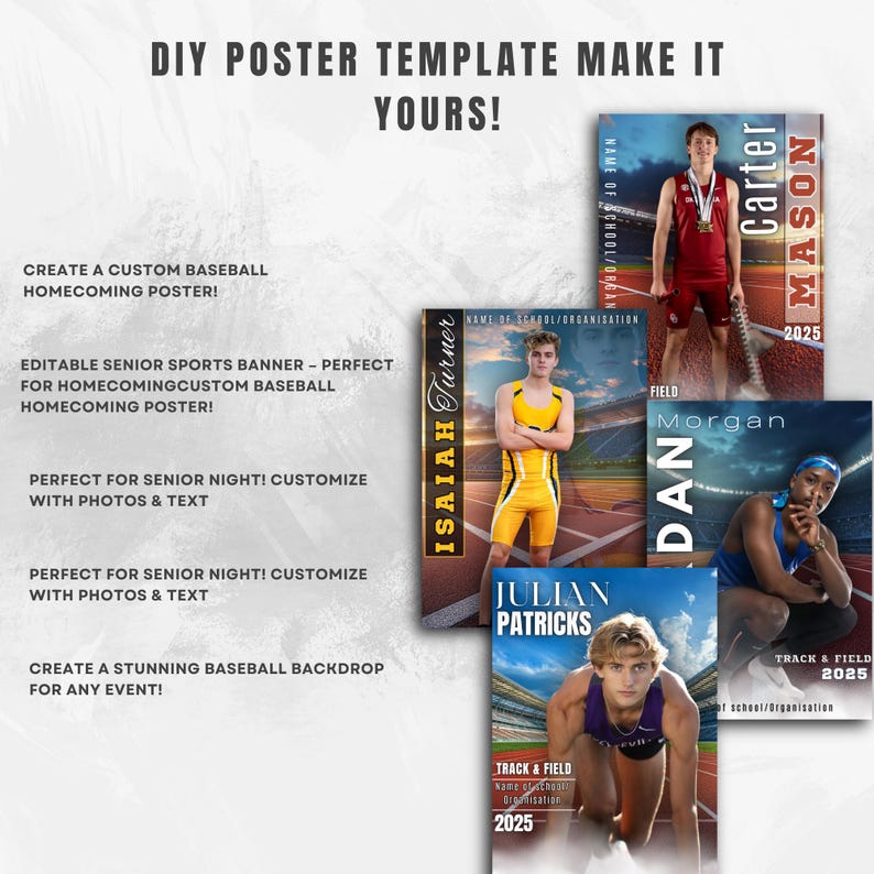 Track and Field Poster Template: Senior Sports Banner | Athlete ...