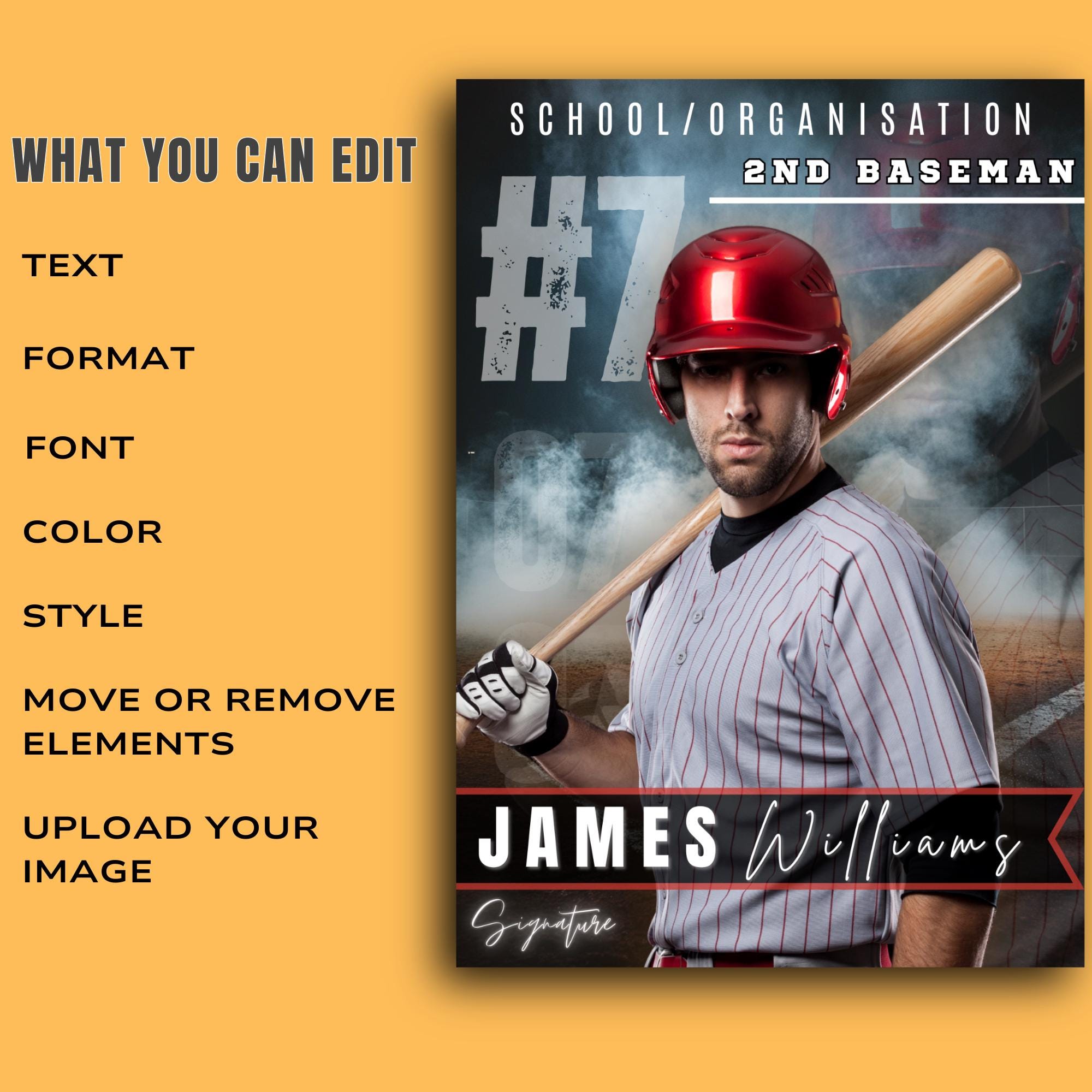 Baseball Homecoming Poster Template: Senior Sports Banner (canva) - Etsy