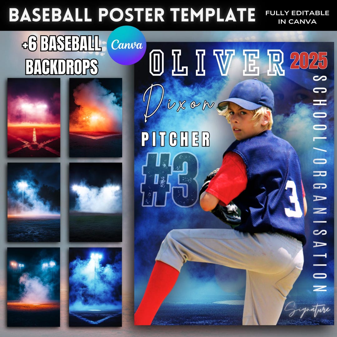 Baseball Card Player Template | Committed Sports Poster | Homecoming ...