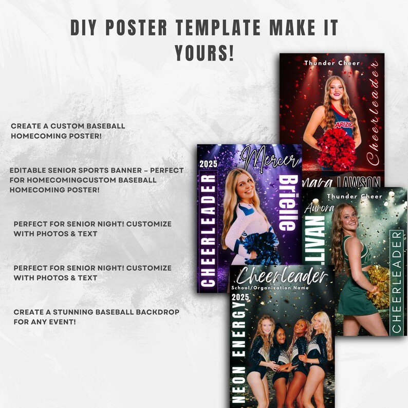 Cheerleader Poster Canva Template: Team Banner & Backdrops - Etsy