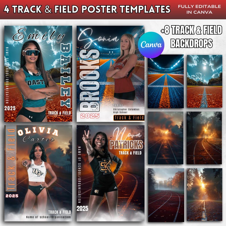 Track and Field Poster Template | Senior Sports Posters Bundle | Non ...