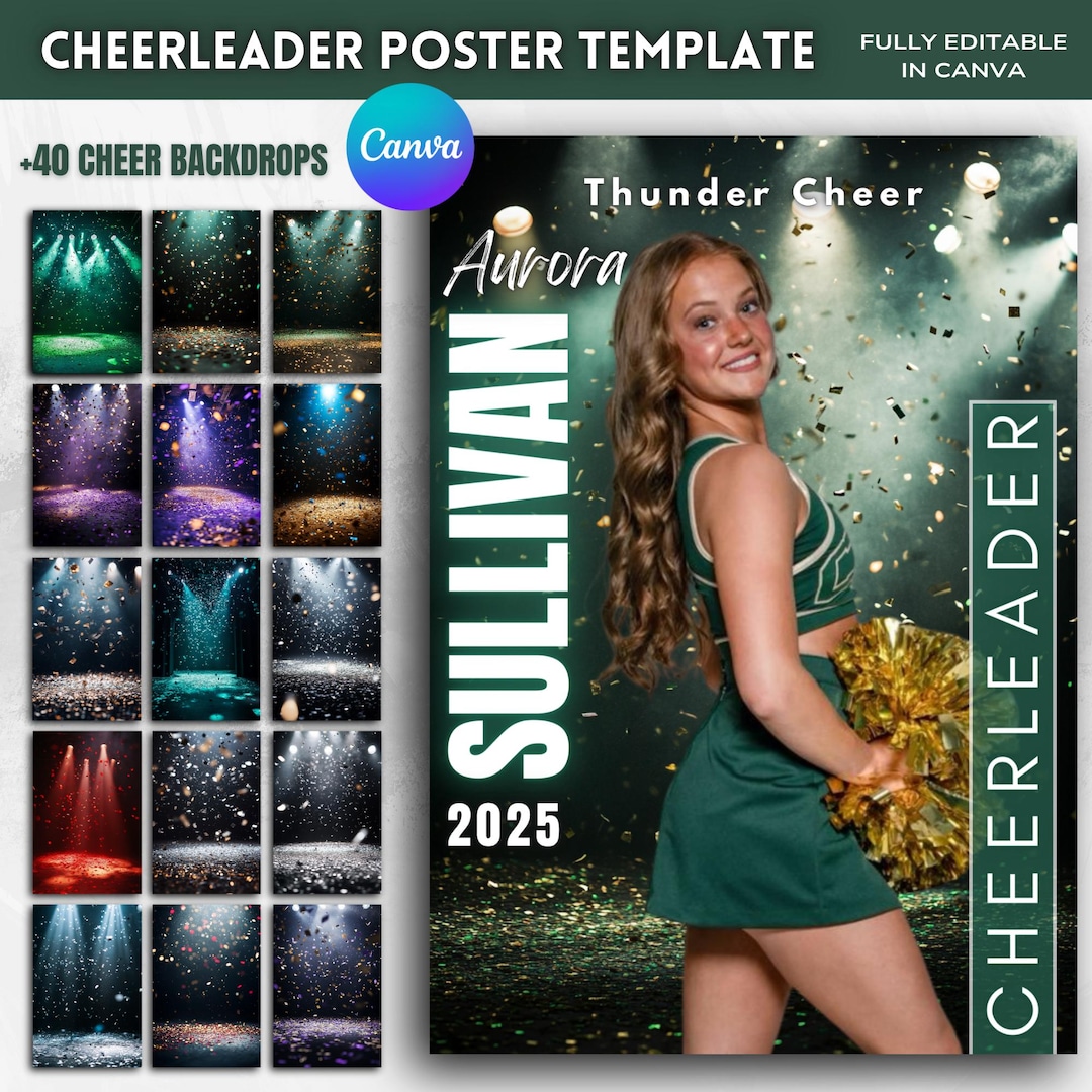 Cheerleader Poster Template: Senior Team Banner (canva Editable) - Etsy