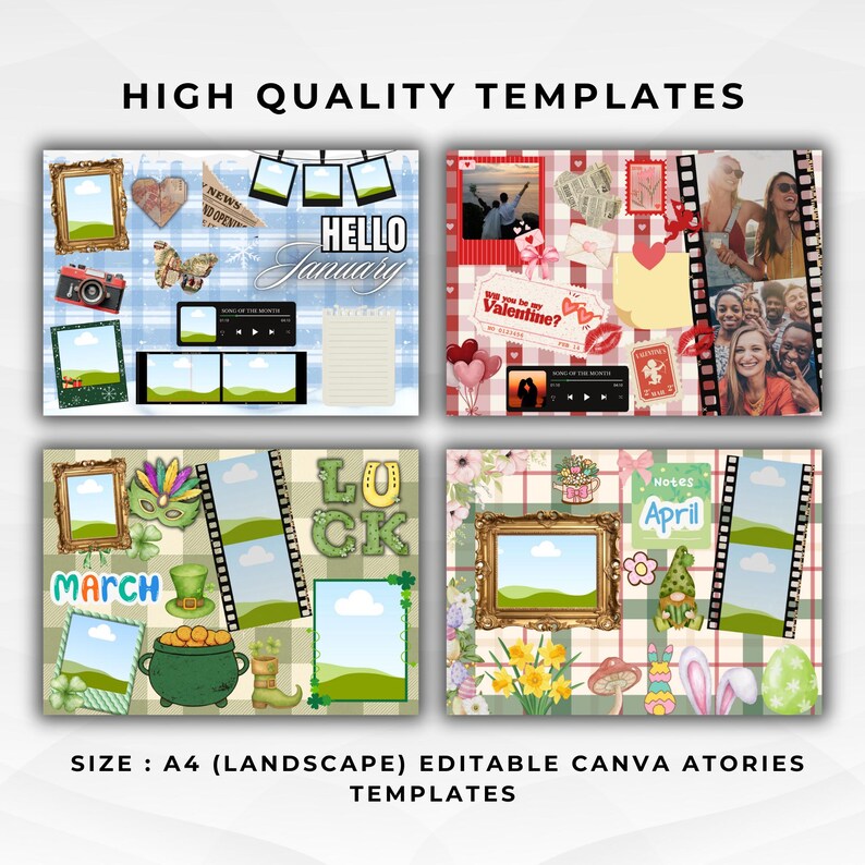 2026 Custom Calendar Template | Canva Editable Monthly | DIY Collage ...