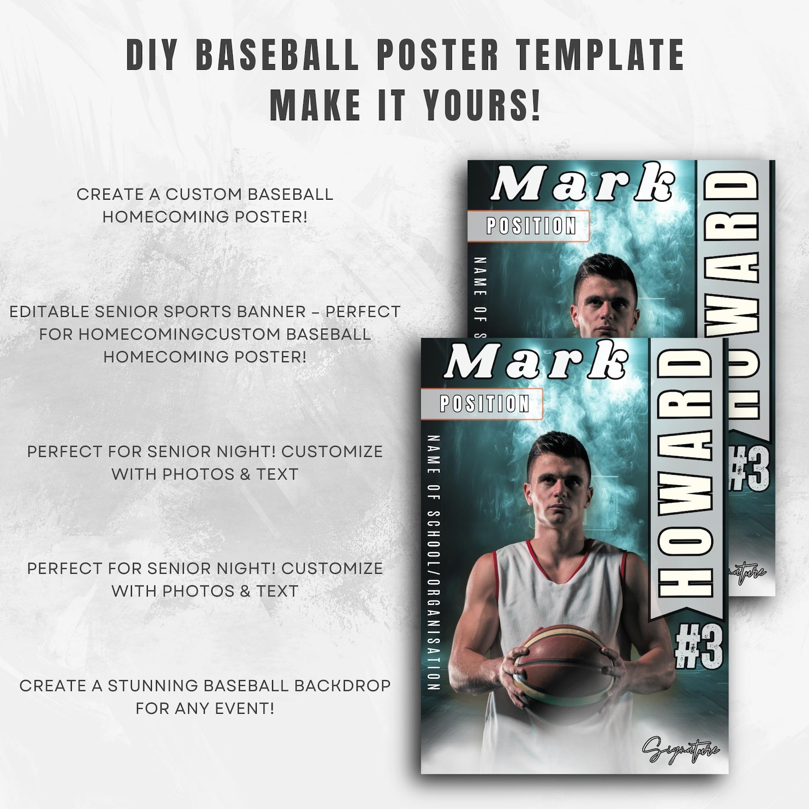Basketball Player Poster Template: DIY Editable Canva Design - Etsy