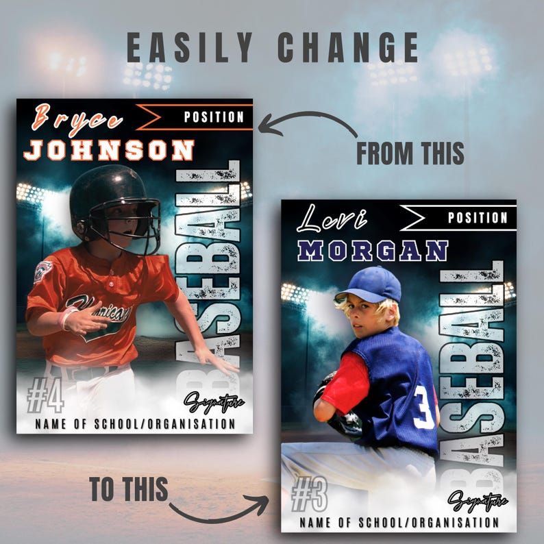 Baseball Teen Poster Templates Canva Editable | Youth Player Sports ...
