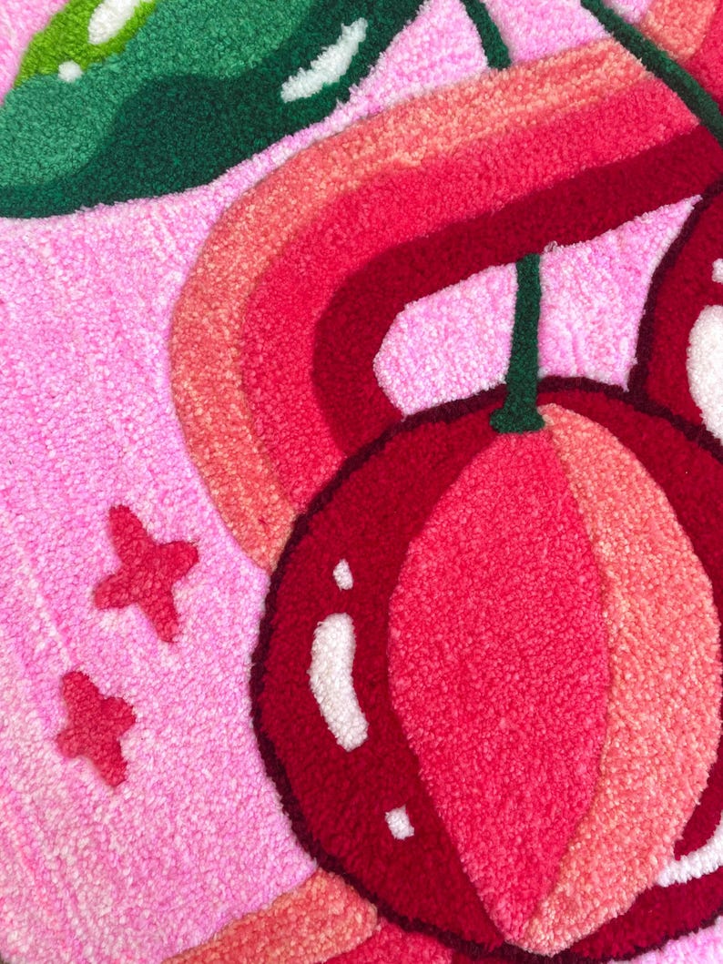 Custom Fruit Rug: Handmade Cherry Rug - Etsy