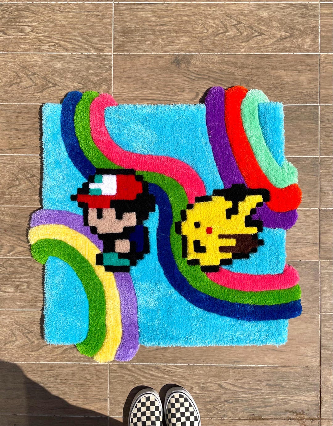 Pixel Pokémon Tufted Rug | Pikachu Rug | Pikachu Hand Tufted Rug ...
