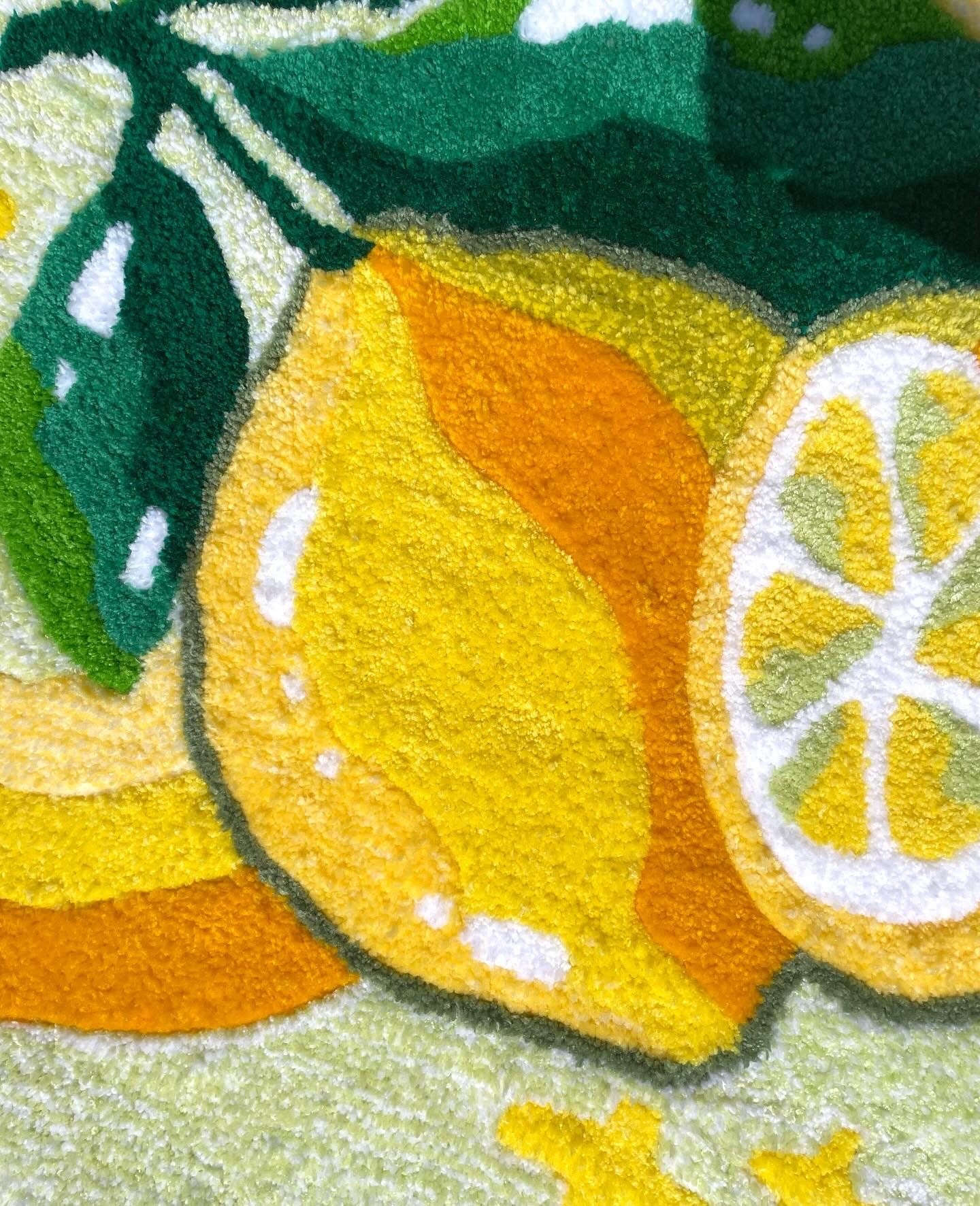 Lemon Tufted Rug Hand Tufted Fruit Rug Handmade Lemon Carpet Tufted Carpet With Citrus Fruit ...